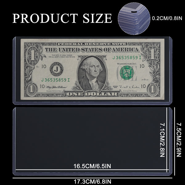 15PCS Banknotes Top-Insert Holders - Currency PVC Transparent Bill ...